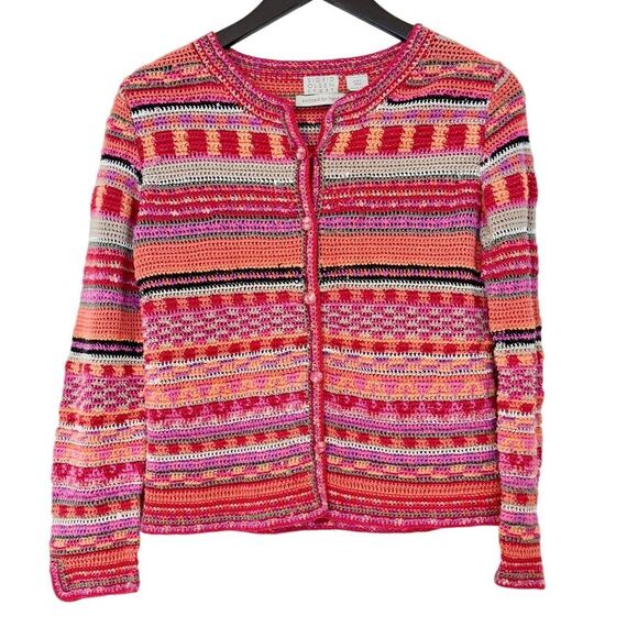 Sigrid Olsen | Sweaters | Sigrid Olsen Rainbow Multicolor Hand Knit ...